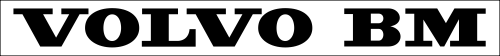 Logo Volvo BM Printad och formskuren dekal Volvo BM svart/vit